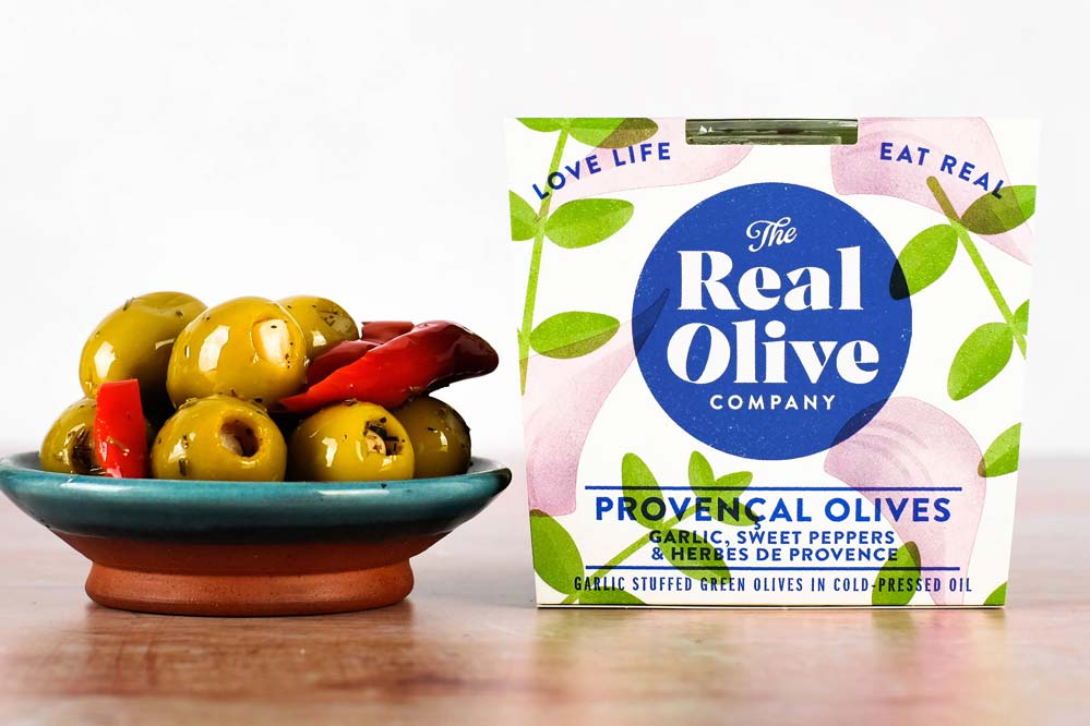 Garlic Stuffed Provençale Olives(180g) - The Real Olive Company