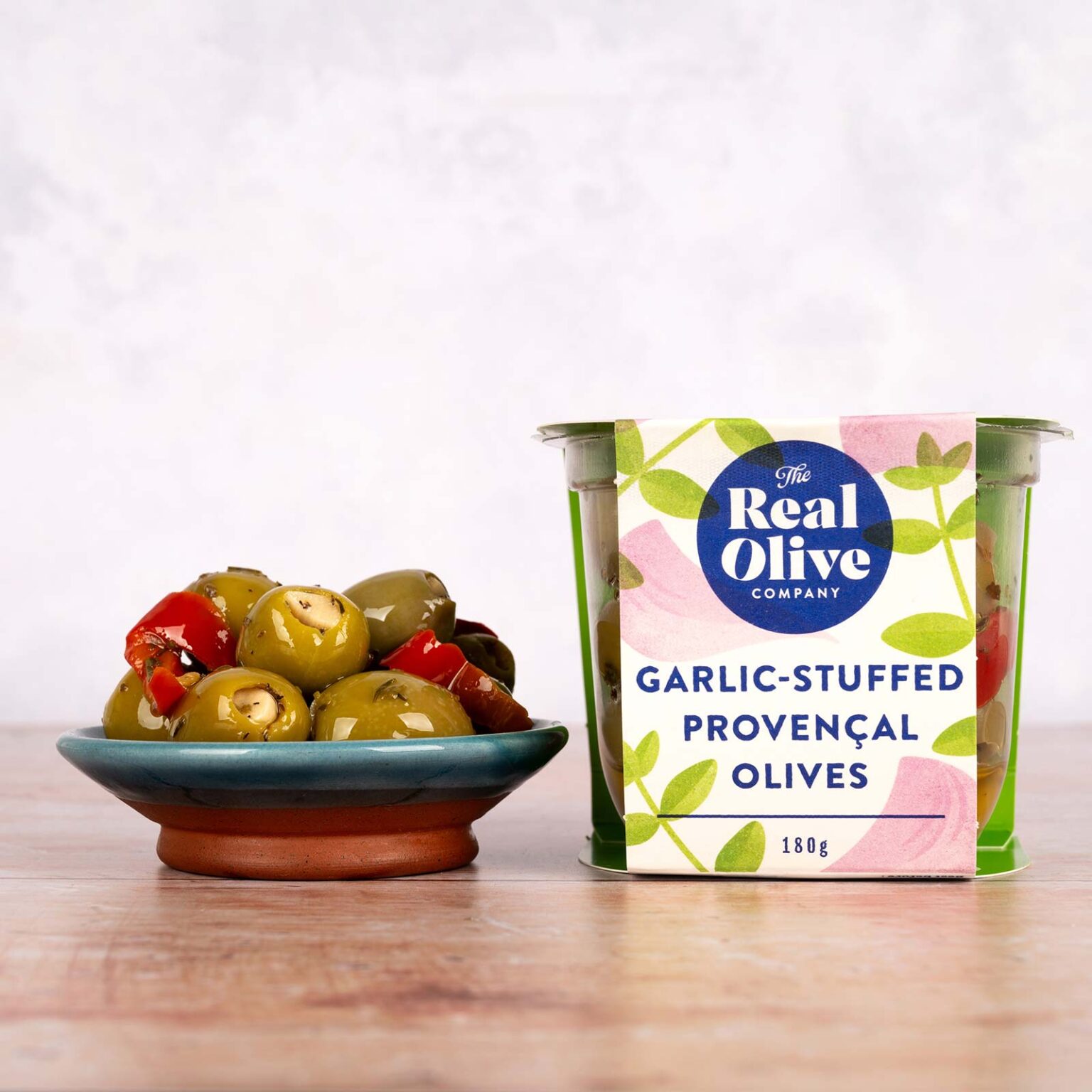 Garlic Stuffed Provençale Olives(180g) - The Real Olive Company